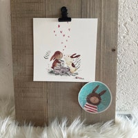 C23: Corgi Print Small Illustration Print Corgi Dog Giving a Ride to ...