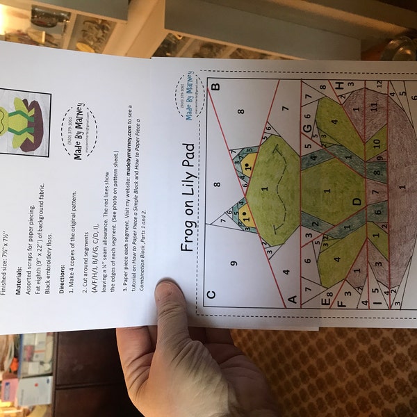 FROG on LILY PAD Paper Pieced Block Pattern in Pdf - Etsy