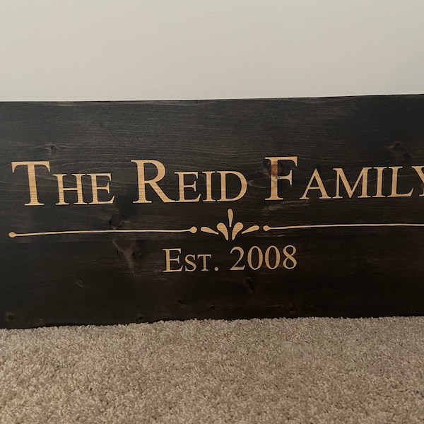 Rustic Wall Sign With Custom Family Name - Farmhouse Style Home Decor ...