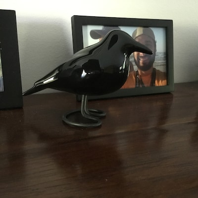 Black Raven Decorative Ceramic Bird Elegant Bird Figurine - Etsy