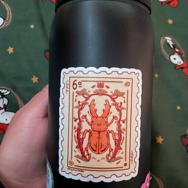 Cute Beetle Sticker -cute Bug Sticker- Laptop Water Bottlehydroflask ...
