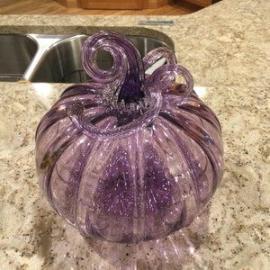 Deep Purple Handblown Decorative Glass Pumpkin - Etsy