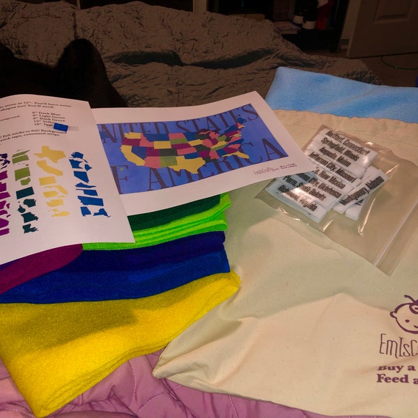 DIY Kit // United States Felt Map // Montessori USA States // Felt ...