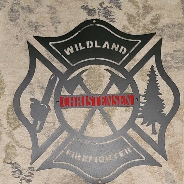Wildland Firefighter Metal Maltese Sign | Personalized Gift ...