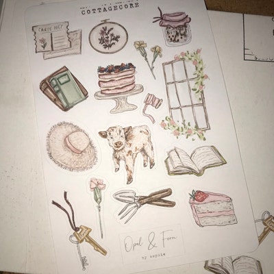 Cottage Core Sticker Sheet - Etsy