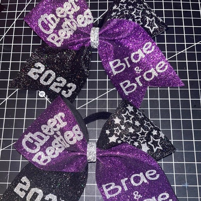 Set of 2 Sparkly Cheer Bows, Personalize & Customize Your Bow Gifts ...