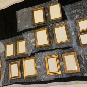 Set of 10 Small Gold Picture Frames Wedding Tables Favors - Etsy