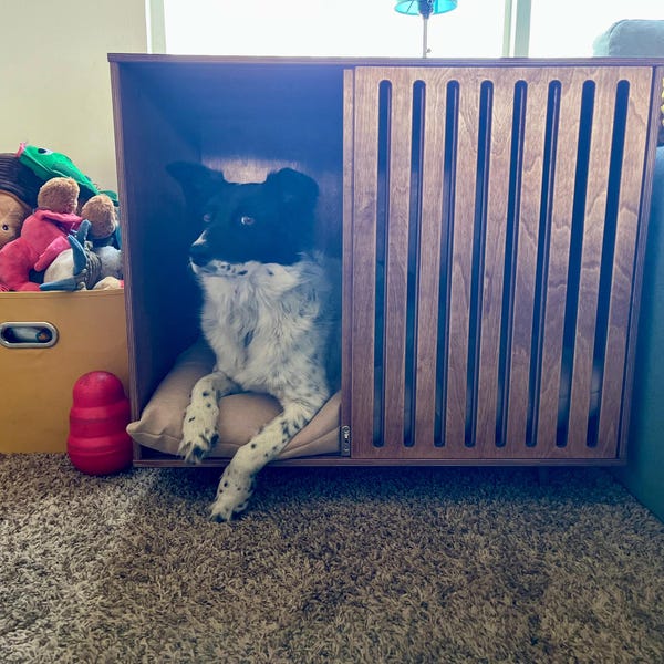 Bungalo Dog House, Puppy Crate House, Modern Dog House, Dog Bed, Wooden ...