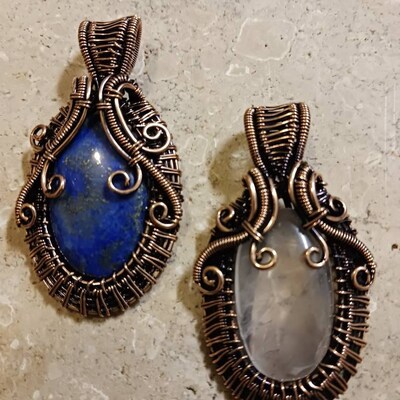 Lizard Pendant Wire Wrap Gemstone Pendent Gemstone Jewelry Copper ...