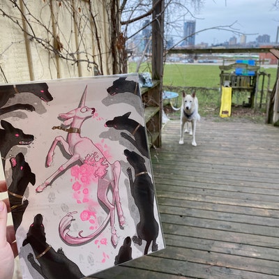 Ghost Cat Riso Print - Etsy