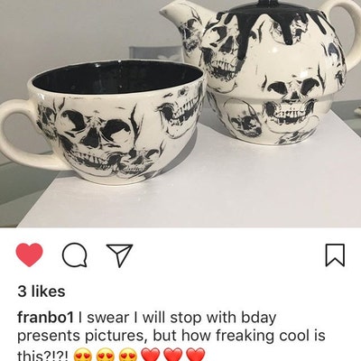 Skull Goth Teapot, Individual Tea Pot, Unique Tea Kettle, Black Caldron ...