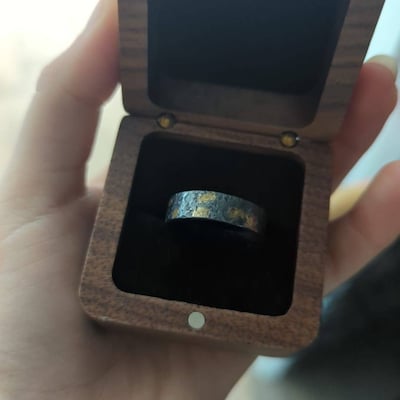 6mm 24K Gold Keum Boo Rustic Ring, Silver&gold Rustic Ring, Unisex ...