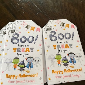 EDITABLE Halloween Favor Tags Boo Halloween Tags Halloween Trick or ...