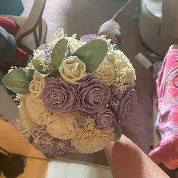 Wood Flower Mini Bouquet, Sola Wood Flower Bouquet, Wooden Flower ...