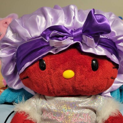 Single-lined Satin Tie Bling Wide Band Bonnet With Adjustable Wide Ties ...