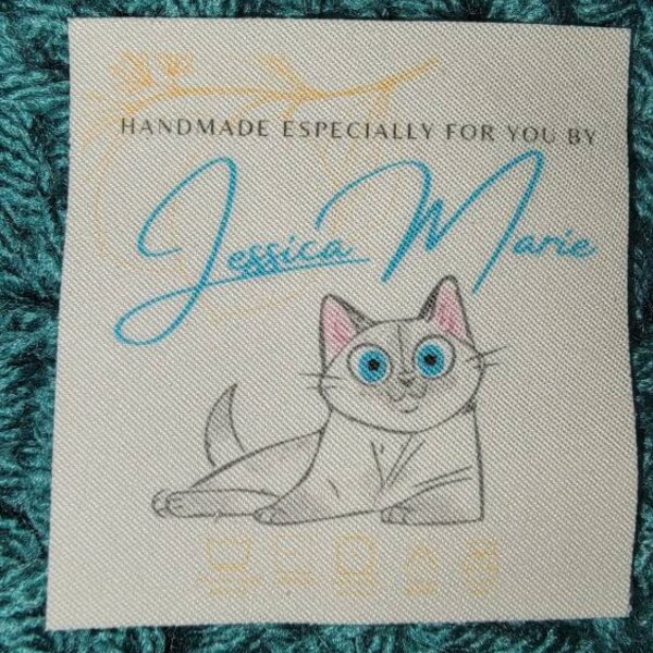 Custom Logo Square Fabric Labels, Organic Cotton Sew-on Clothing Tags ...
