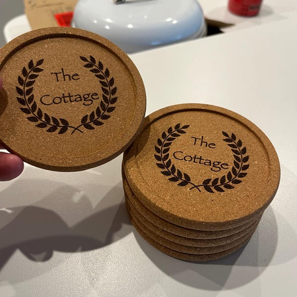 Custom Engraved Cork Coasters - Etsy