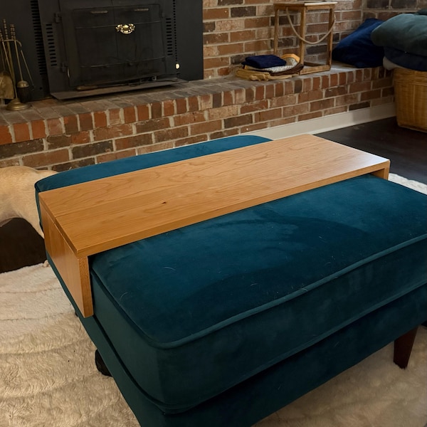 Walnut Over Ottoman Table Top Tray Coffee Table Ottoman Overlay Sofa ...