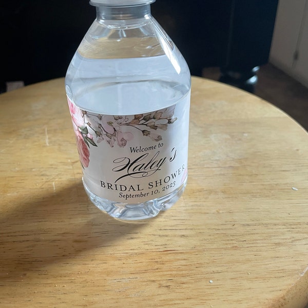 Wedding Bridal Shower Bachelorette Party Decor, Rose Floral Bottle ...