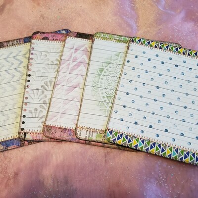 5 X Big Journal Cards, Handmade Double Sided Journaling Cards, Upcycled ...
