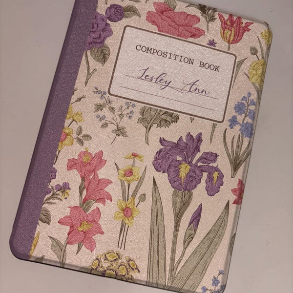 Purple Floral All New Kindle 11th Gen 2024 Case Composition Book Kobo ...