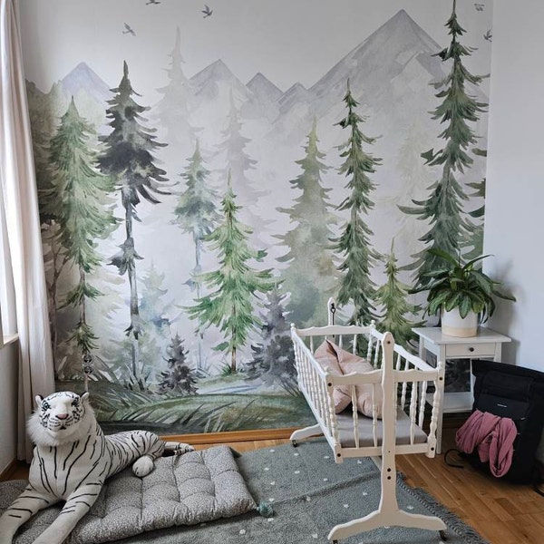 Stilvolle Wald Tapete Kinderzimmer Fotos