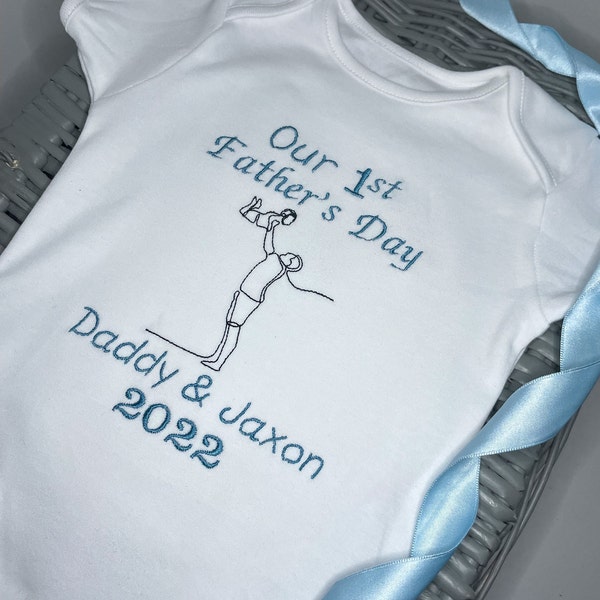 Dad and Baby Boy One Line Embroidery Design, Father's Day Embroidery ...