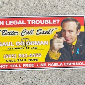 Better Call Saul Business Card Stickers, in Legal Trouble - Etsy