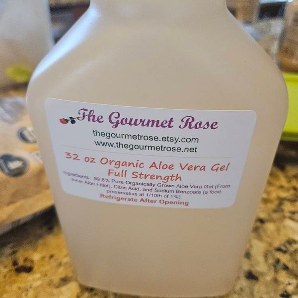 1 GALLON ORGANIC ALOE Vera Juice Gel Inner Filet Cold Pressed Processed ...