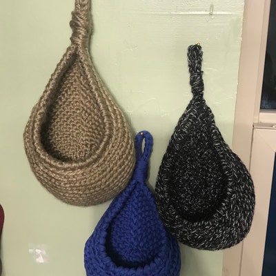 Crochet PATTERN, Teardrop Basket, Hanging Basket, Storage Basket ...
