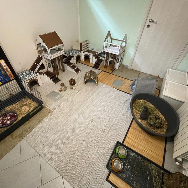 Special Design Bunny Castle, Wooden Rabbit Castle, Large Rabbit House ...