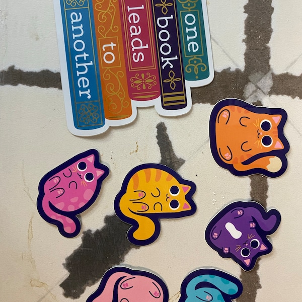 One Book Leads to Another Sticker | Stack of Books Bookish Decal for ...