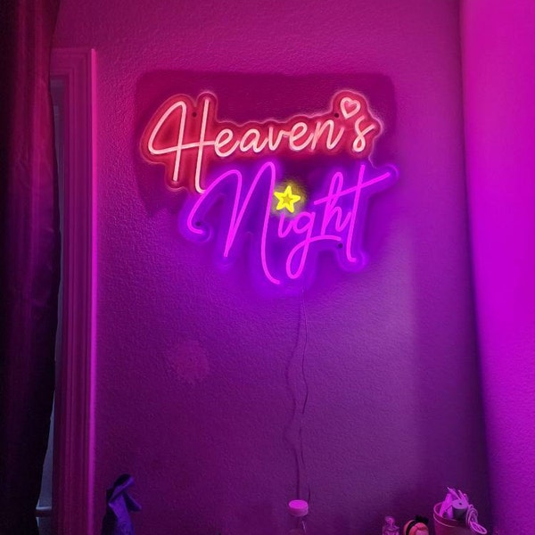 Heaven's Night Neon Sign | Custom Neon Lights Sign | Wedding Neon Sign ...