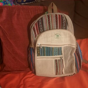 Summer Bag Gift for Him/her Boho School Backpack Medium Himalayan Hemp ...