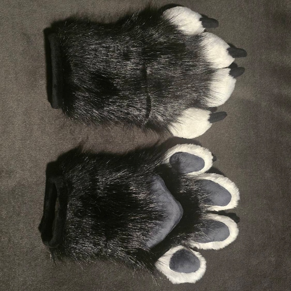 Five Finger Fursuit Paws Black With Extra Large Claws - Etsy