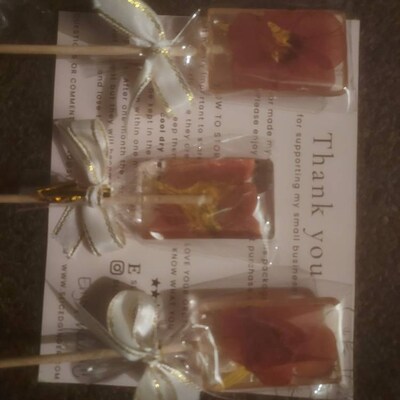 10 Wildflower Rectangle Lollipops - Etsy