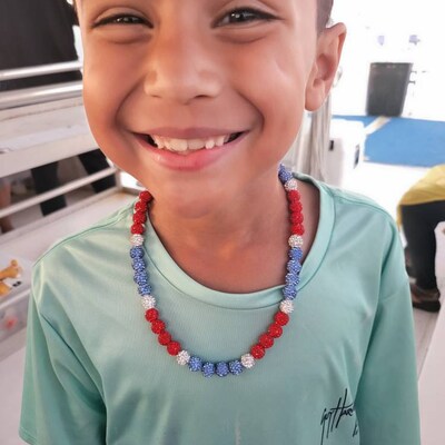 Solid Bling Baseball Necklace Red Solid Red Drip Bling Drip Necklace - Etsy