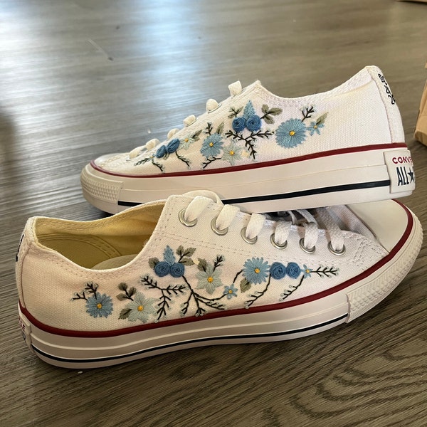 Wedding Converse/embroidered Converse Chuck Taylor Low Tops/custom Low ...