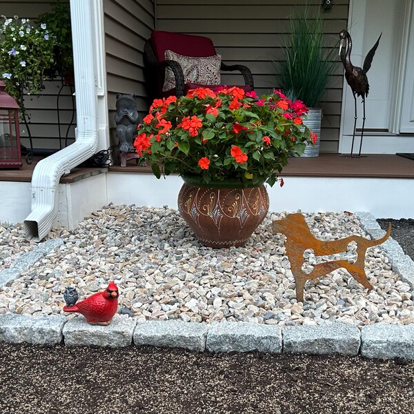 Concrete Cardinal Statue Red Bird Figurine Indoor Outdoor Painted ...