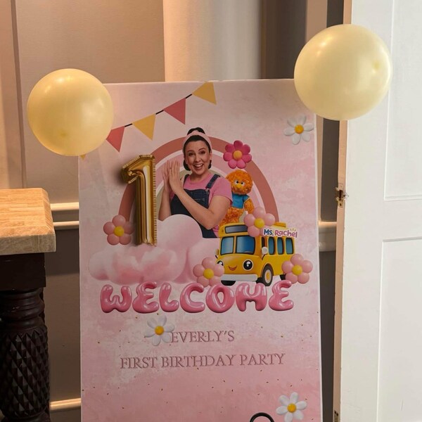 Editable Ms Rachel Birthday Welcome Sign: Canva Template (digital ...