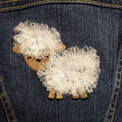 Cute Little Fluffy Sheep Fringed Chenille Sheep Small Machine ...