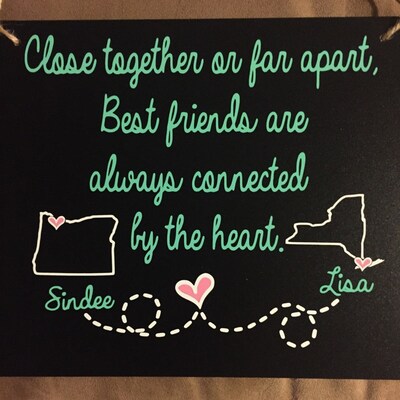 Long Distance Best Friend Gift, Long Distance Relationship Sign ...