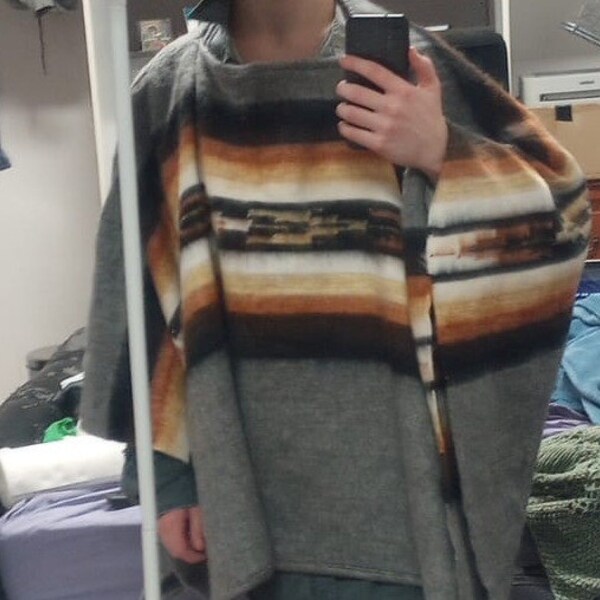 Light Beige Alpaca Poncho for Men and Woman, Length 67" Width 57 ...