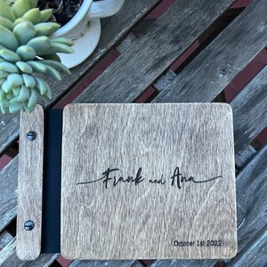 Unique Monogram Guest Book in Crazy Horse Leather Custom - Etsy