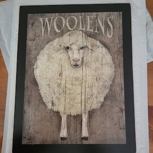 Woolens Sheep Wood Sign: Primitive Folk Art Print (11x14) - Etsy