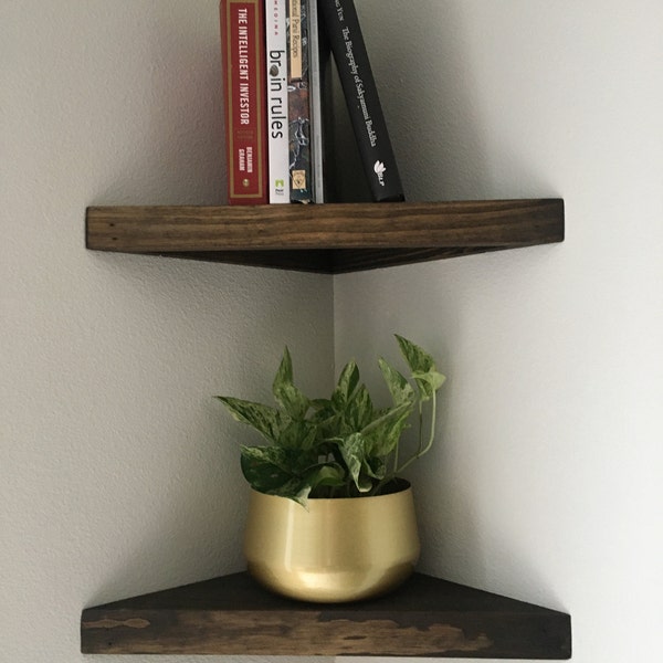 Set of (2) 18" Small Corner Shelves - Etsy
