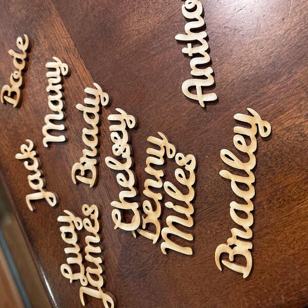 Personalised Wooden Place Names | Wedding Table Settings | Laser Cut ...