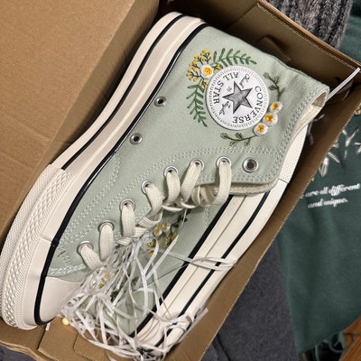 Custom Converse Chuck Taylor 1970s/embroidered Fire Converse/fire ...