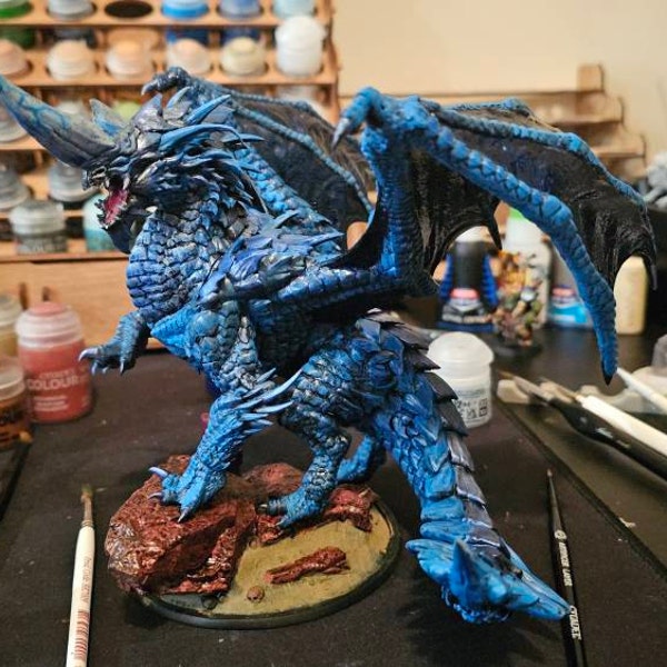 Chromatic Blue Dragon Miniature - Rescale Miniatures - Dnd Miniatures ...