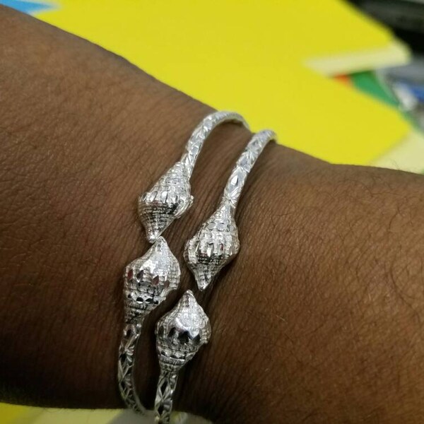West Indian Bangle Conch Lambi Shell With Calypso Pattern Handmade .925 ...